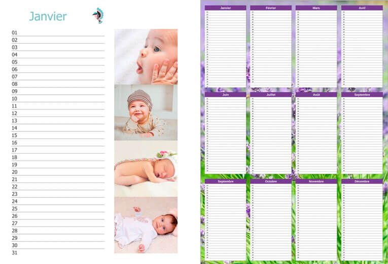 Modèles de calendriers photo 2019